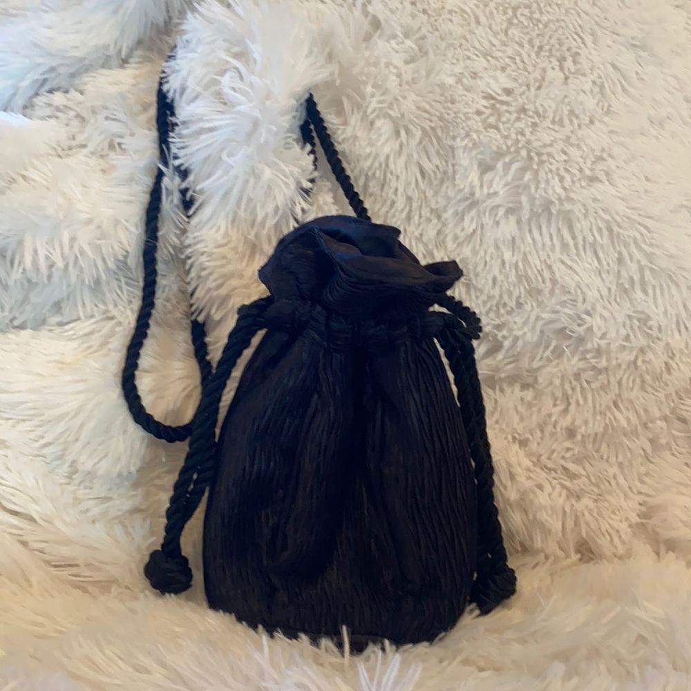 Beautiful Black Vintage Fabric Satchel Bag - Gem